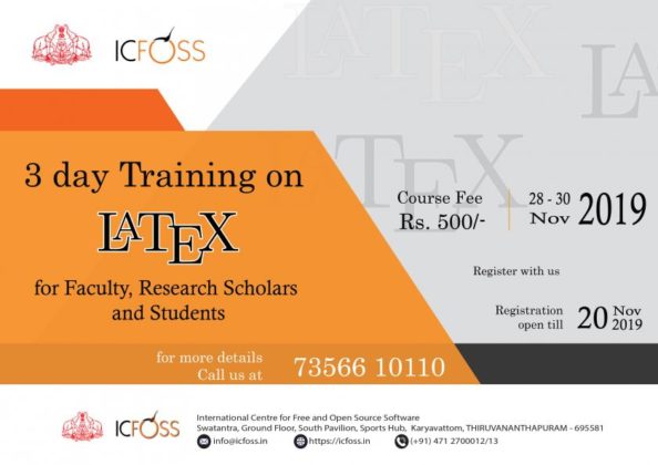 ICFOSS to conduct training in LaTeX - Kerala9.com