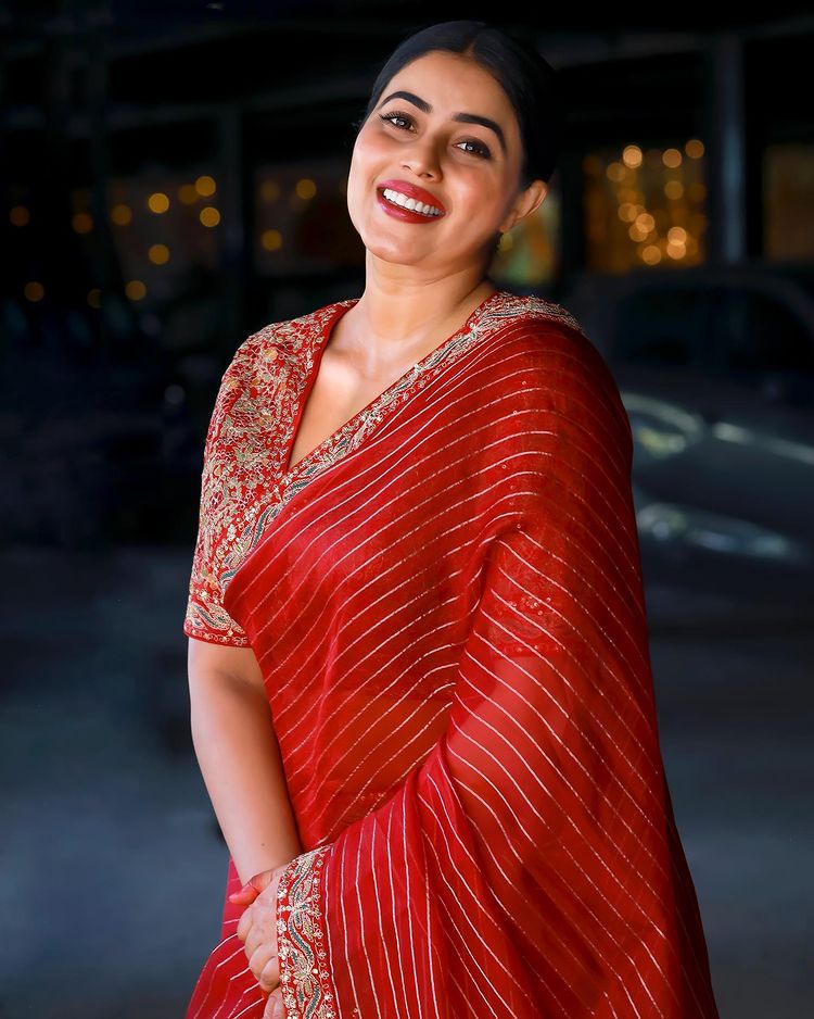 Actress Poorna Latest Photos In Red Colour Saree 010 - Kerala9.com