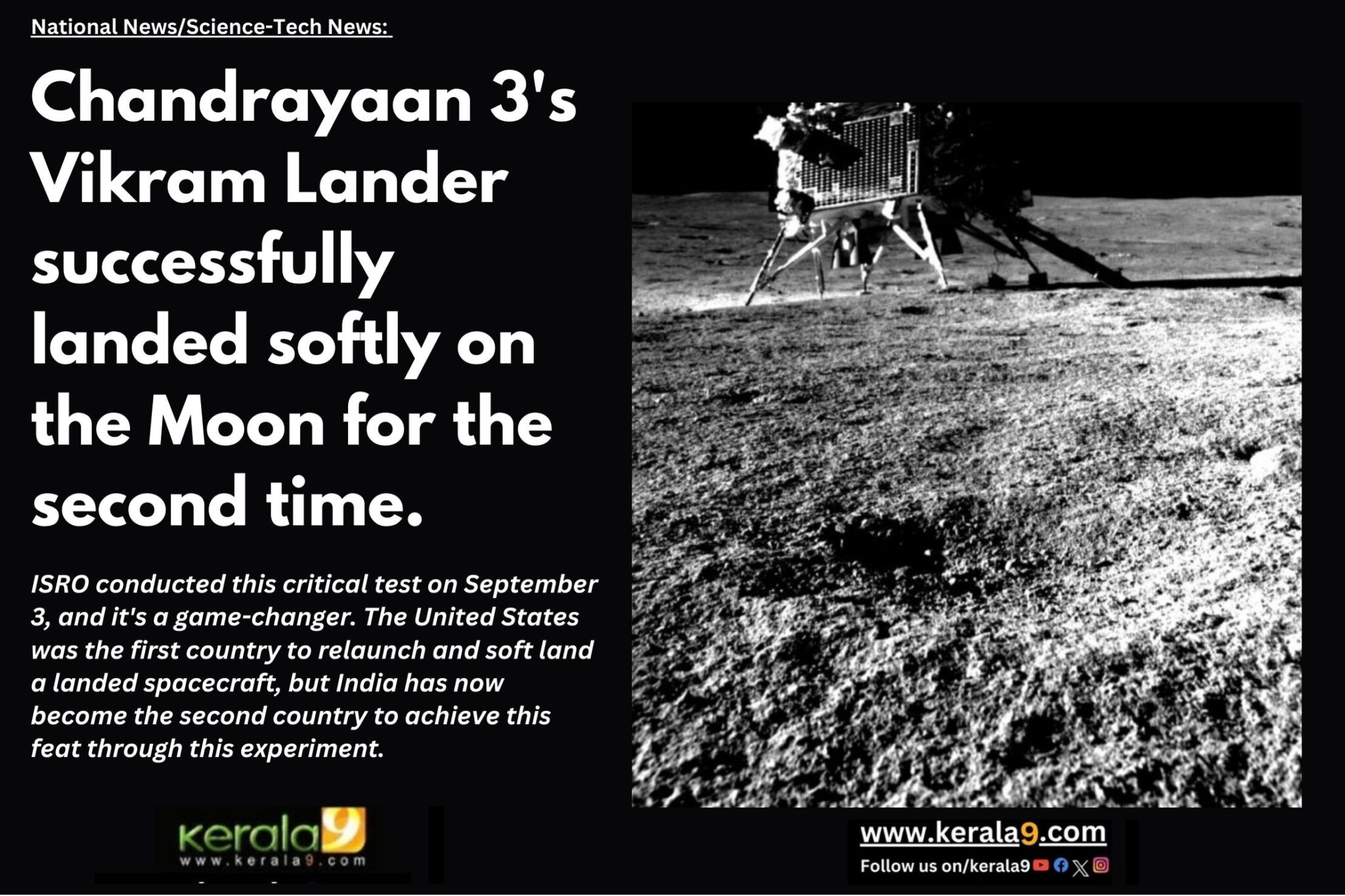 Chandrayaan 3's Vikram Lander successfully landed softly on the Moon ...